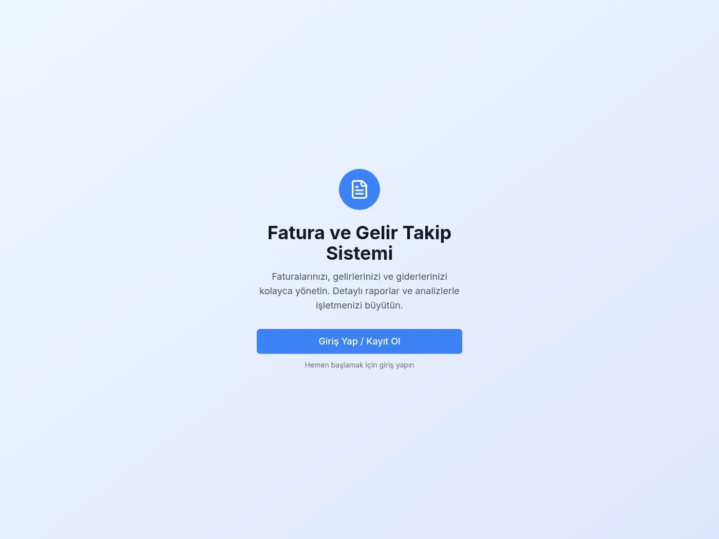 Otomatik Fatura ve Gelir Takip Sistemi