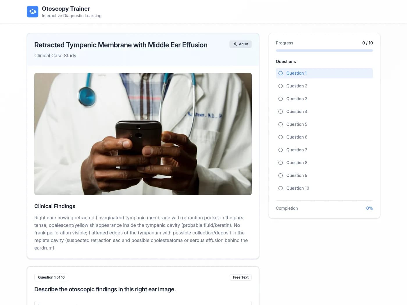 Interactive Otoscopy Diagnostic Trainer