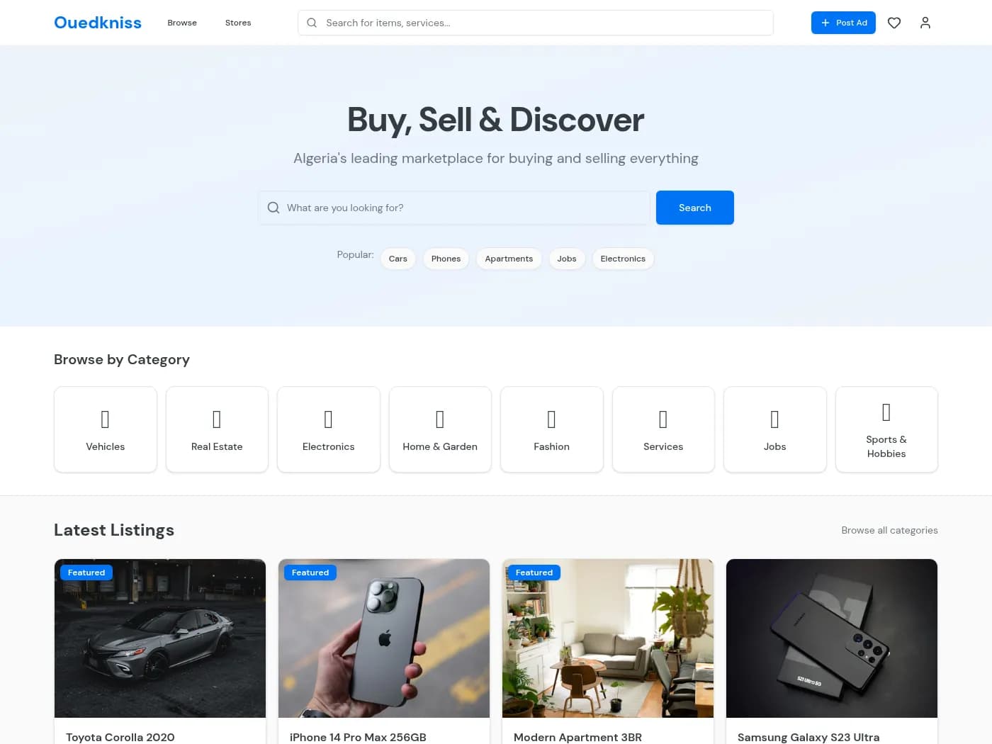 Ouedkniss Marketplace Web App