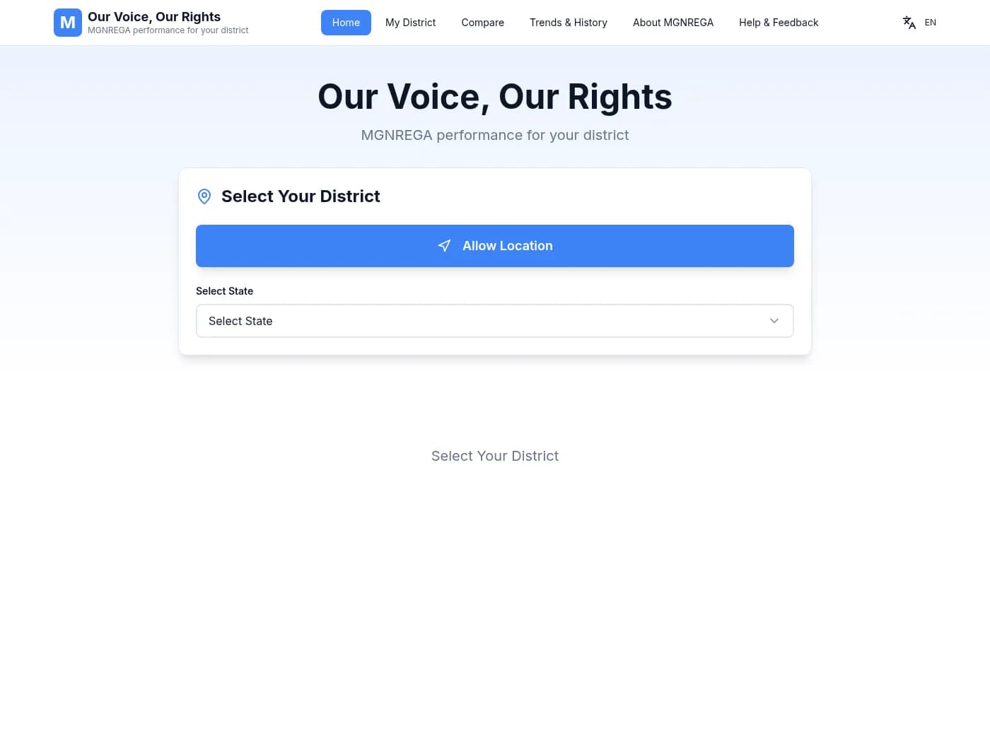 Our Voice, Our Rights — MGNREGA District Dashboard