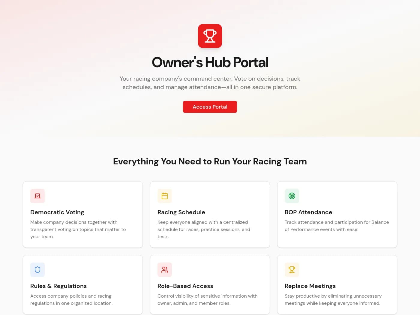 Owner's Hub Portal
