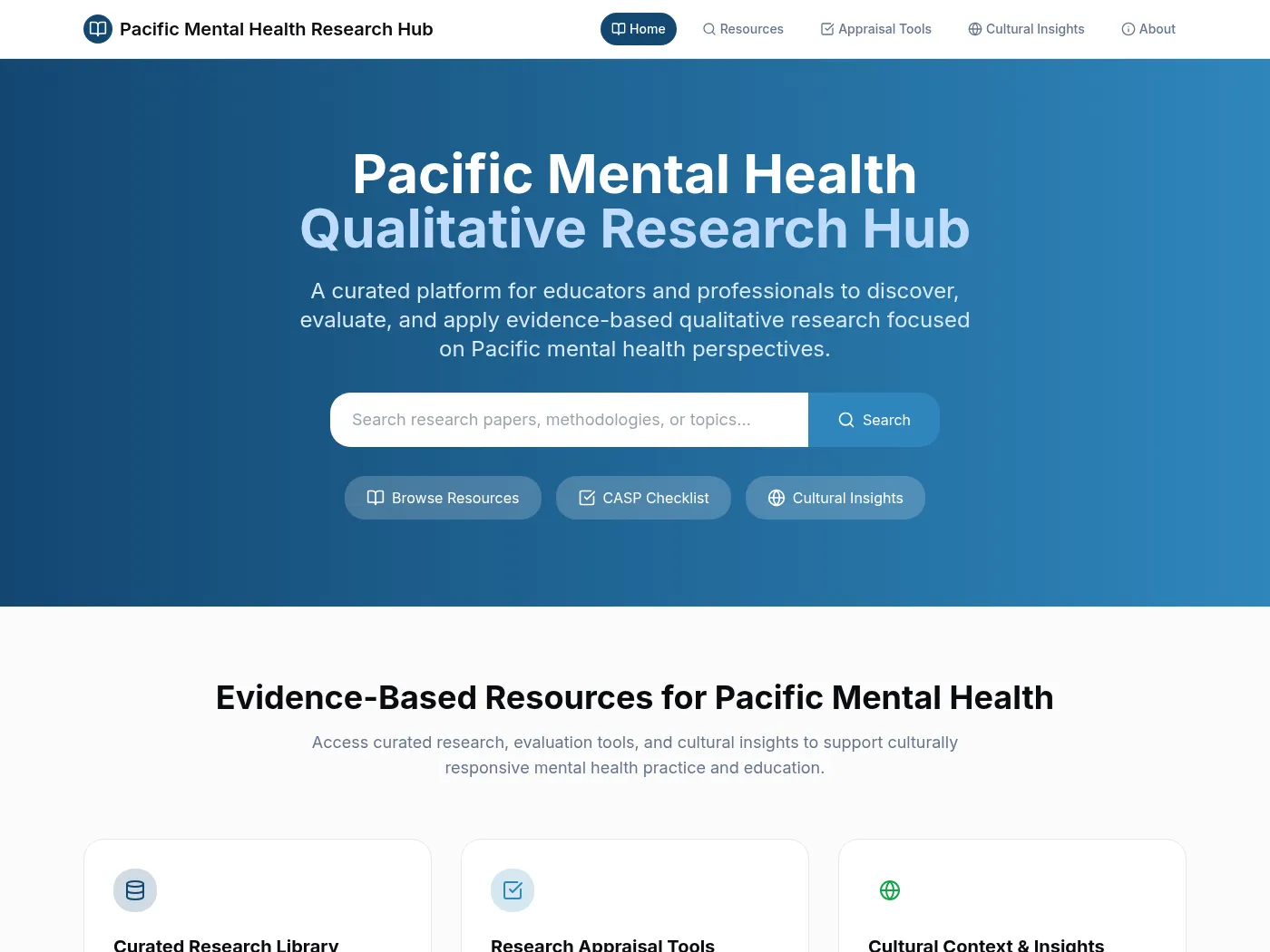 Pacific Mental Health Qualitative Research Resource Hub