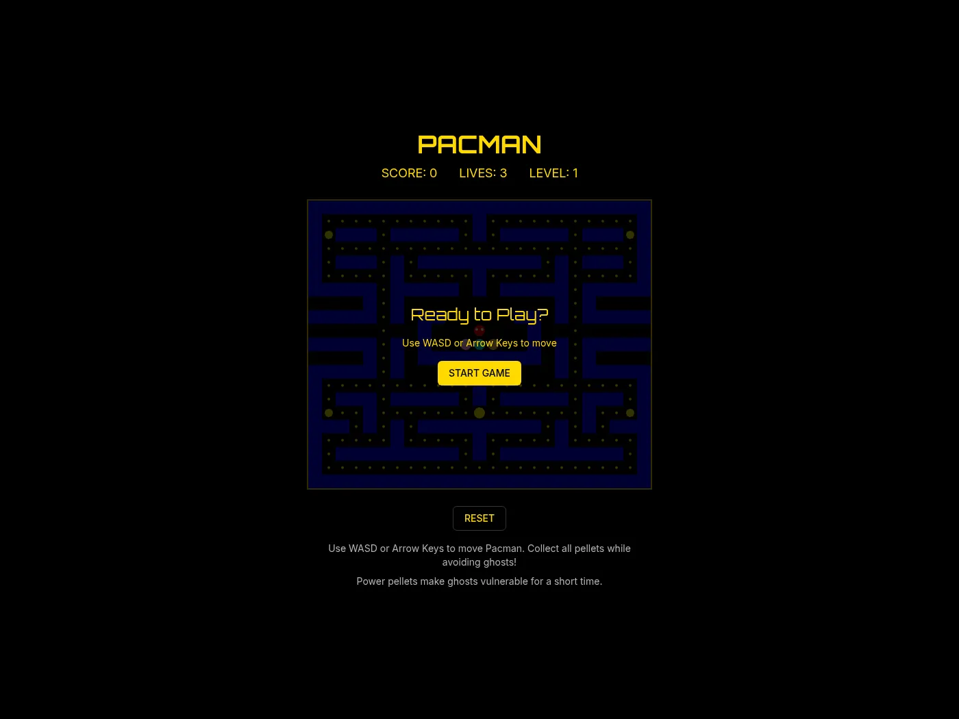 Pacman Classic Remake Game