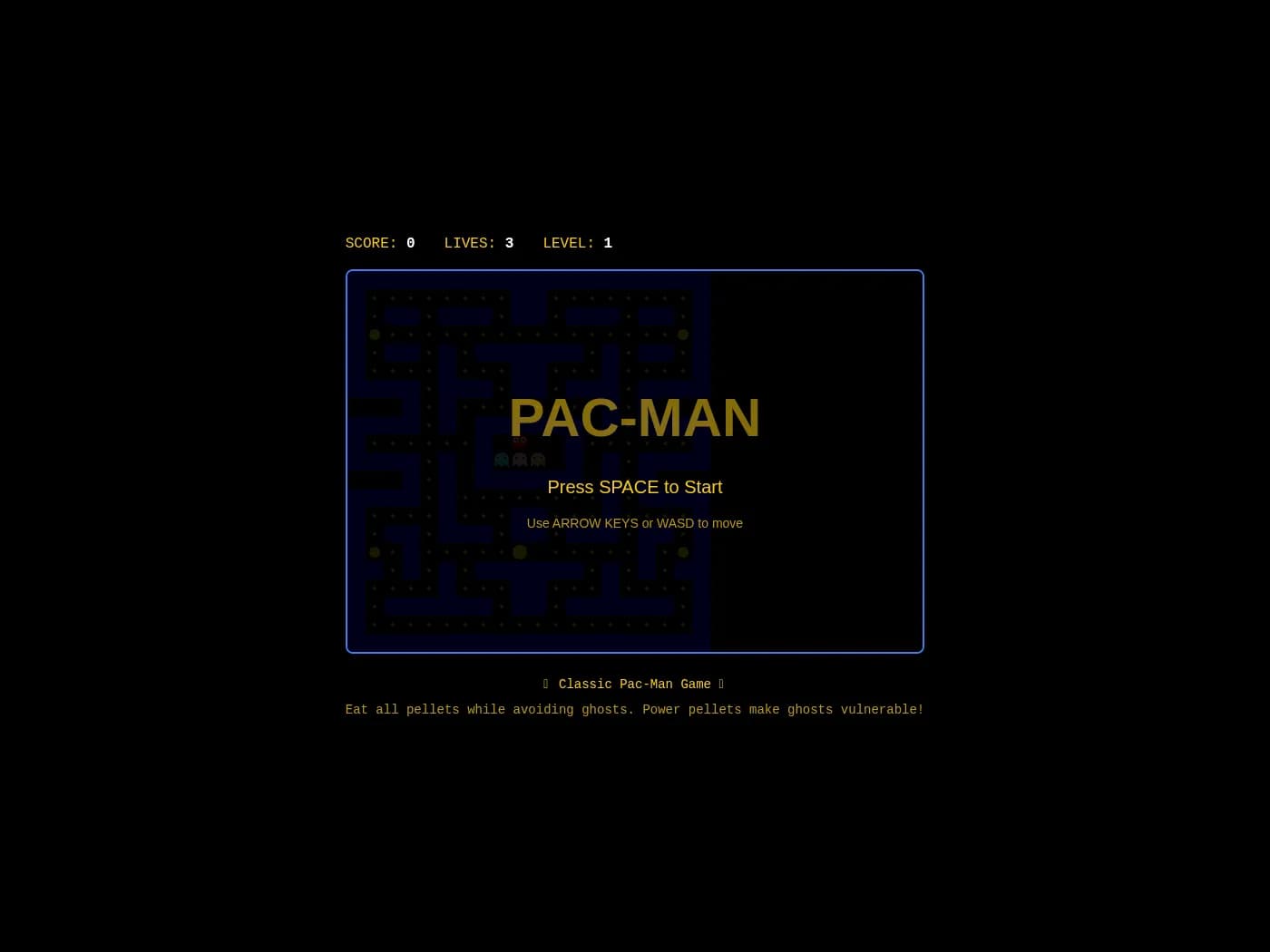 Classic Pacman Game