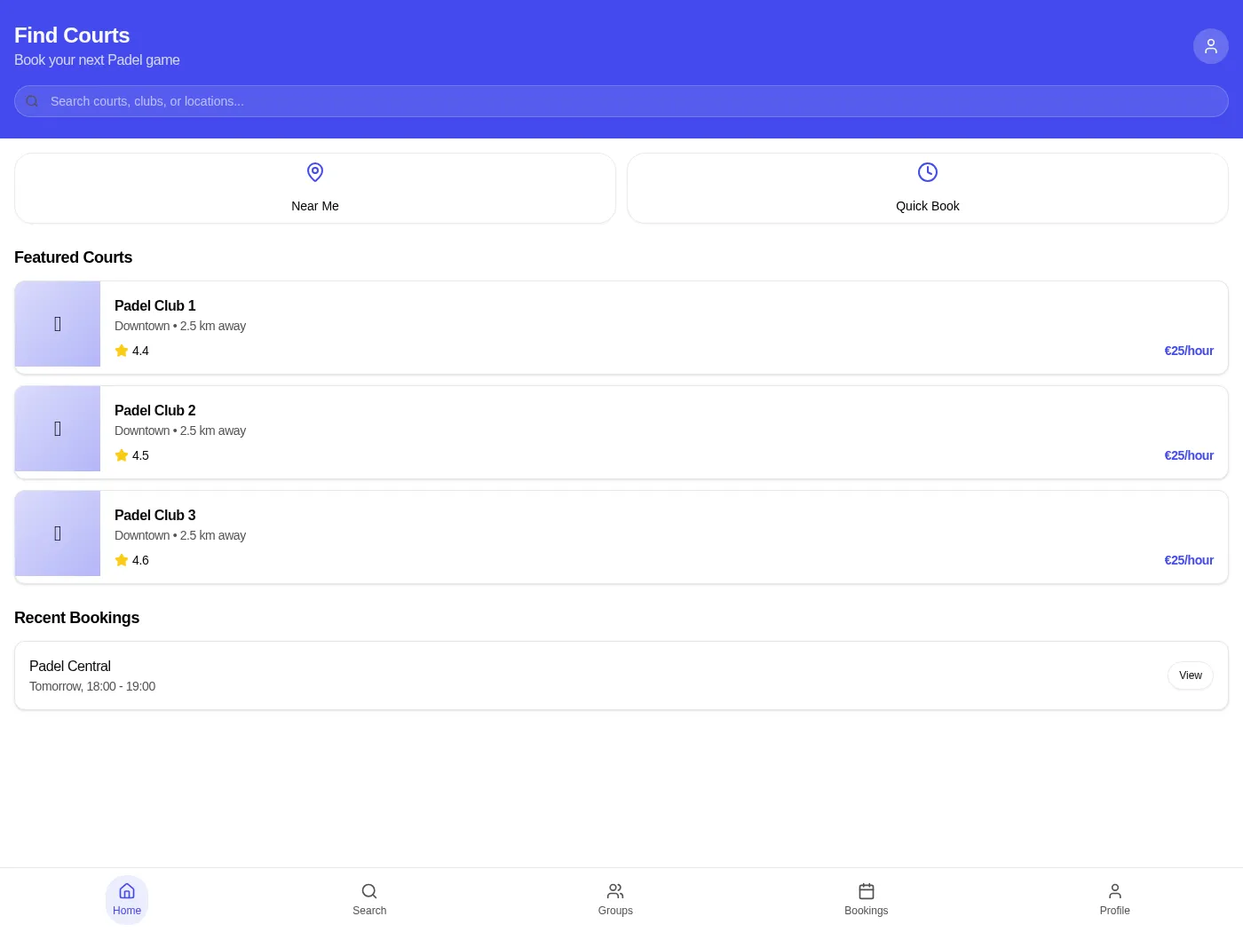 Padel Court Booking Platform