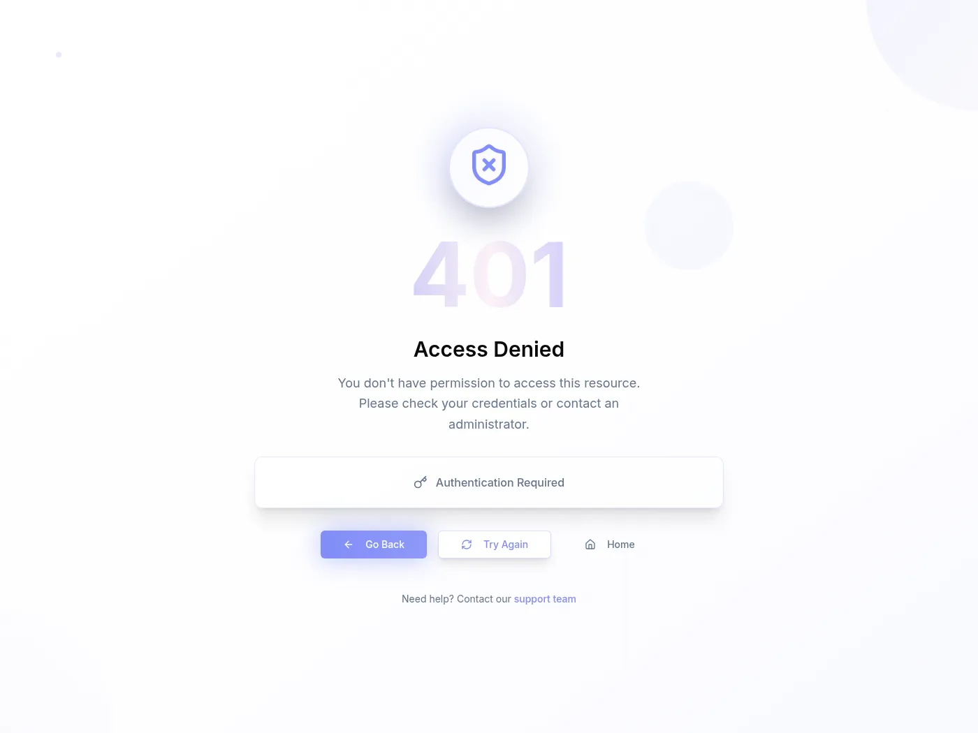 Custom 401 Error Page