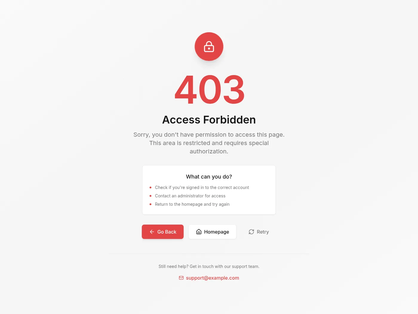 Page 403 - Custom Forbidden Access Page