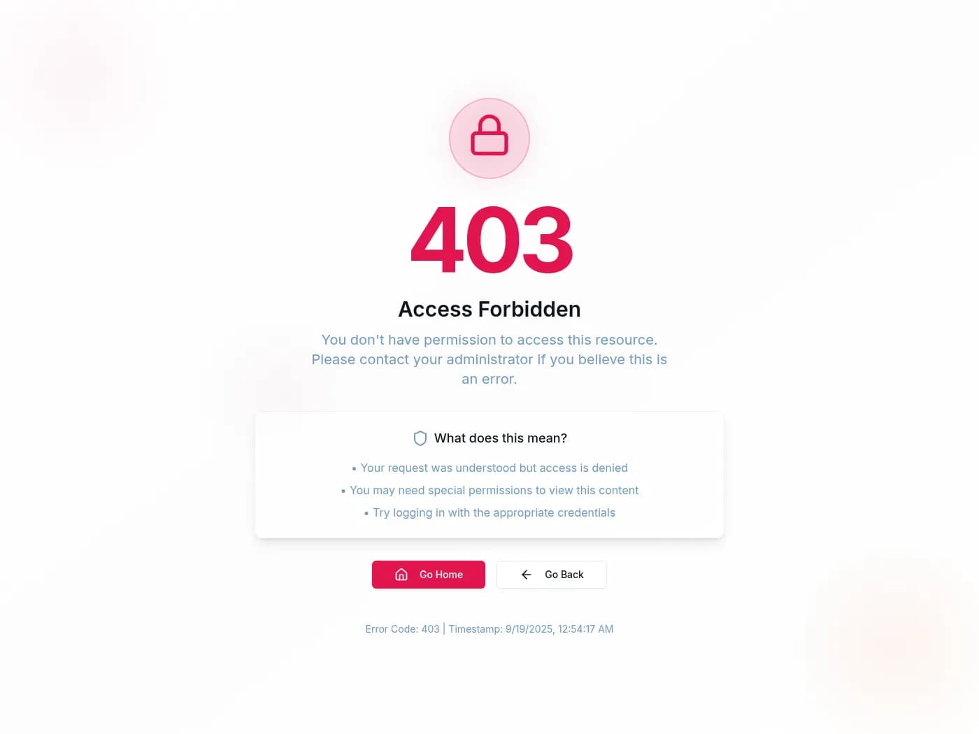 Custom 403 Error Page Web App
