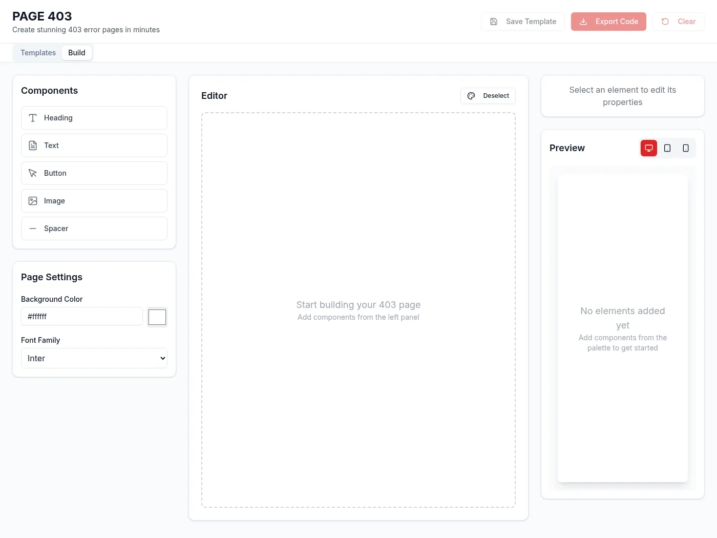 PAGE 403 - Creative 403 Error Page Builder