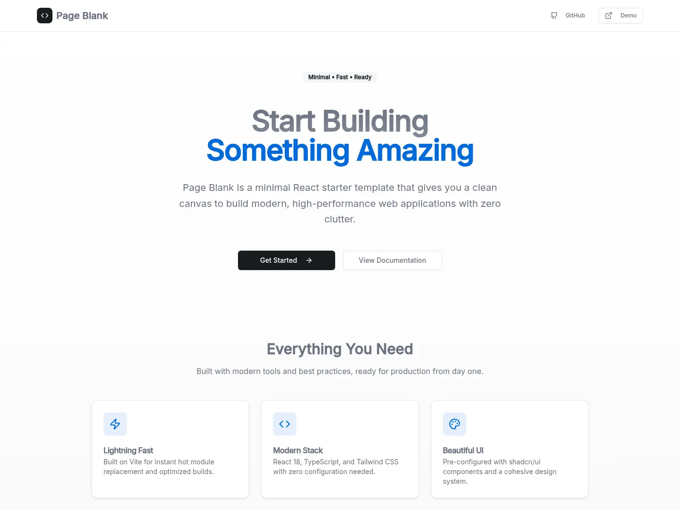 Page Blank - Minimal Starter Template