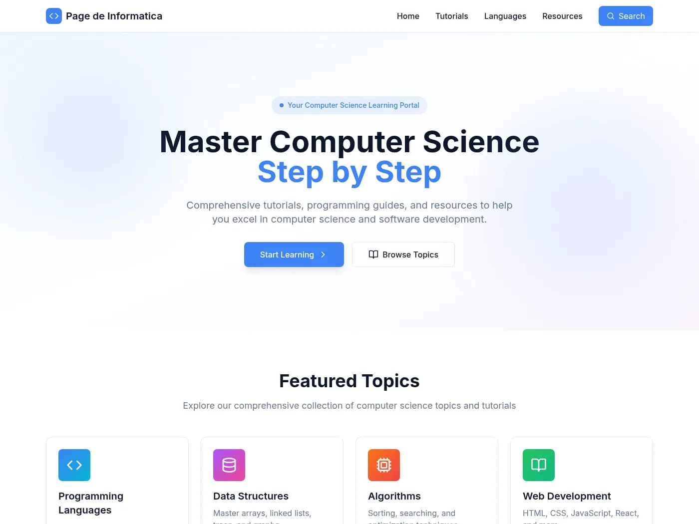 Page de Informatica - Educational Computer Science Portal