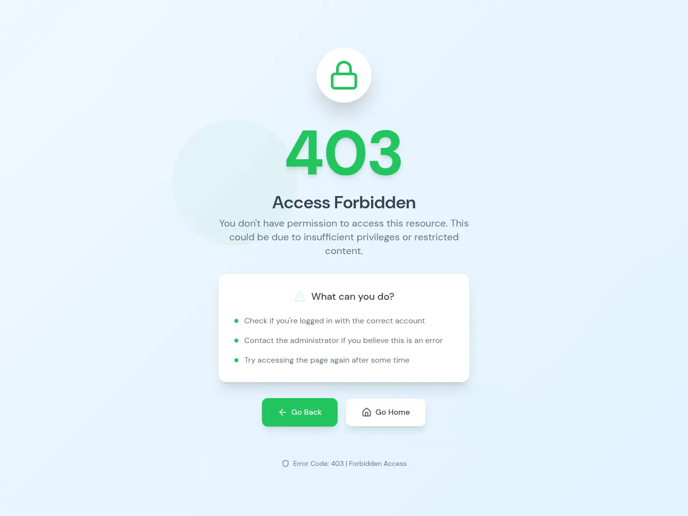 Custom 403 Error Page Experience