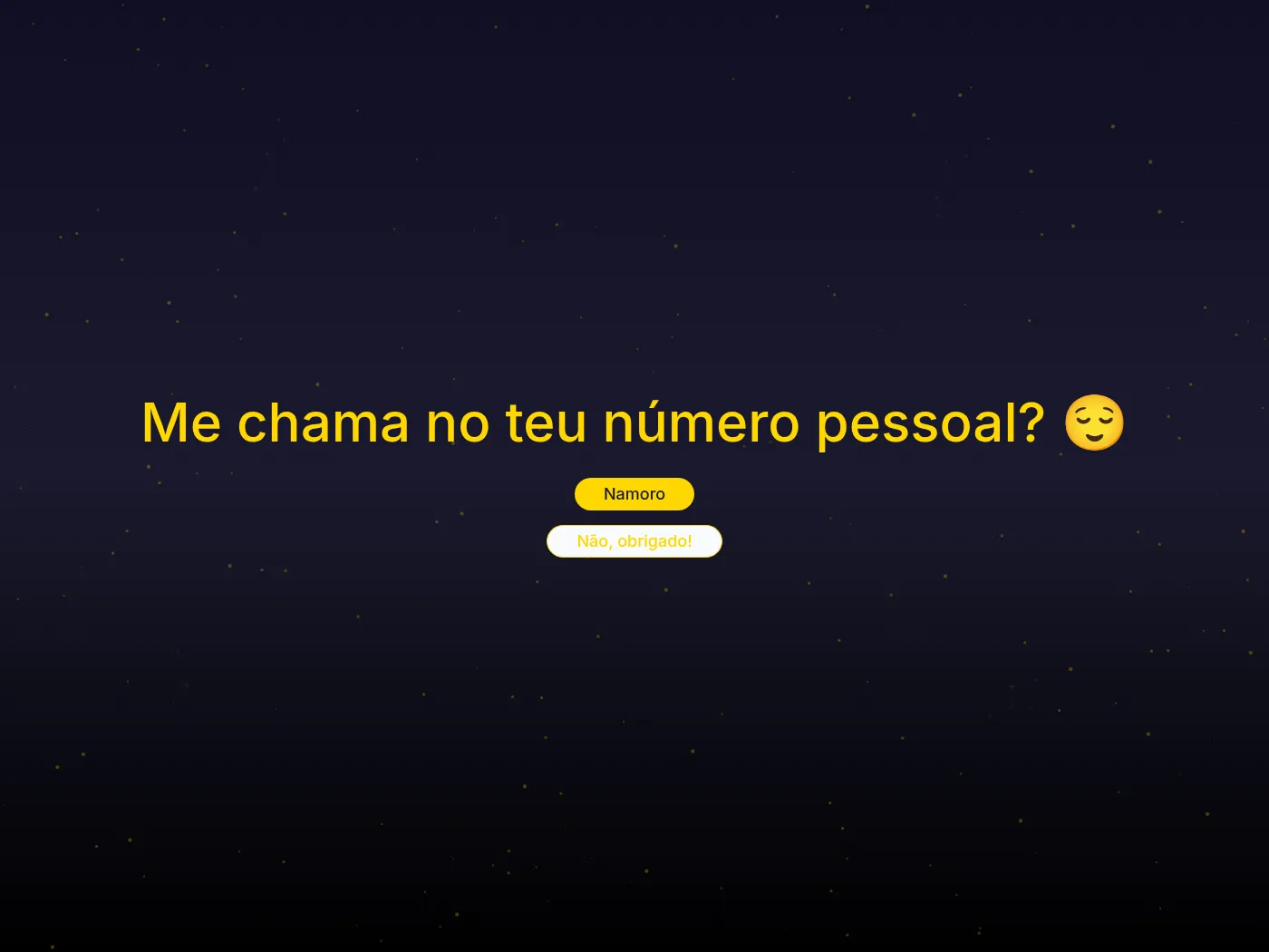 Página Interativa com Animação de Céu Estrelado e Mensagem Central