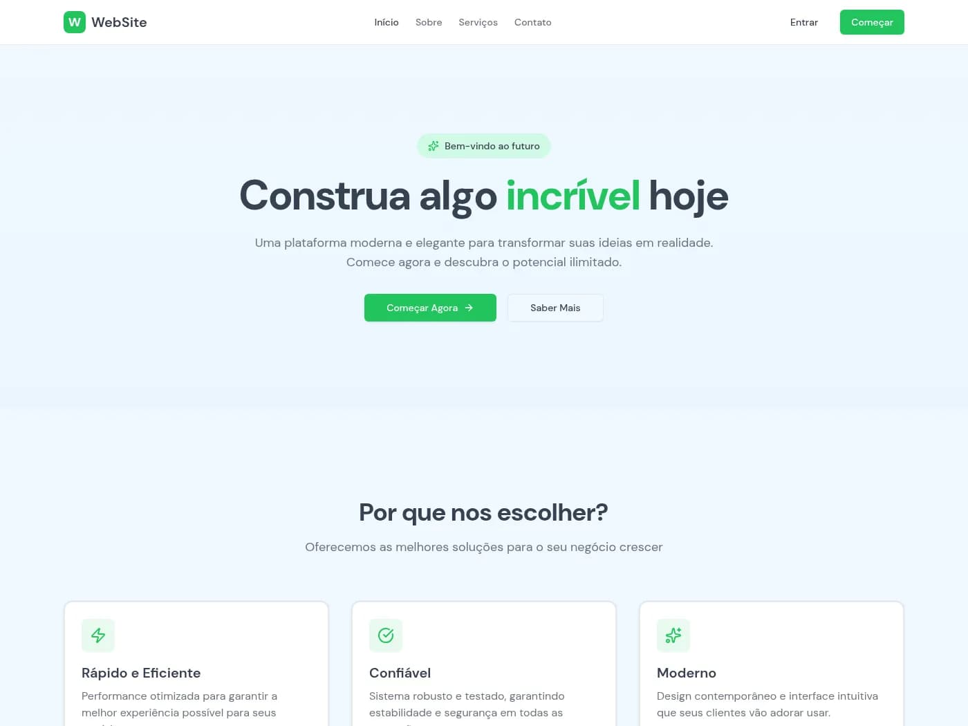 Página Web com Estrutura Básica: Header, Main e Footer