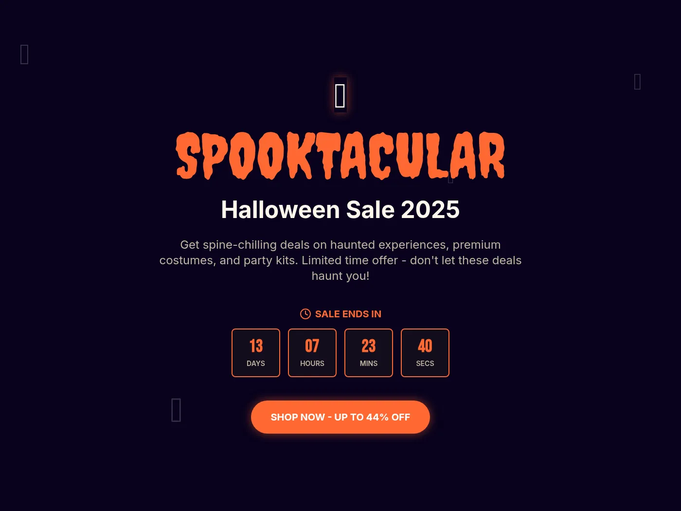 Página de Vendas de Halloween