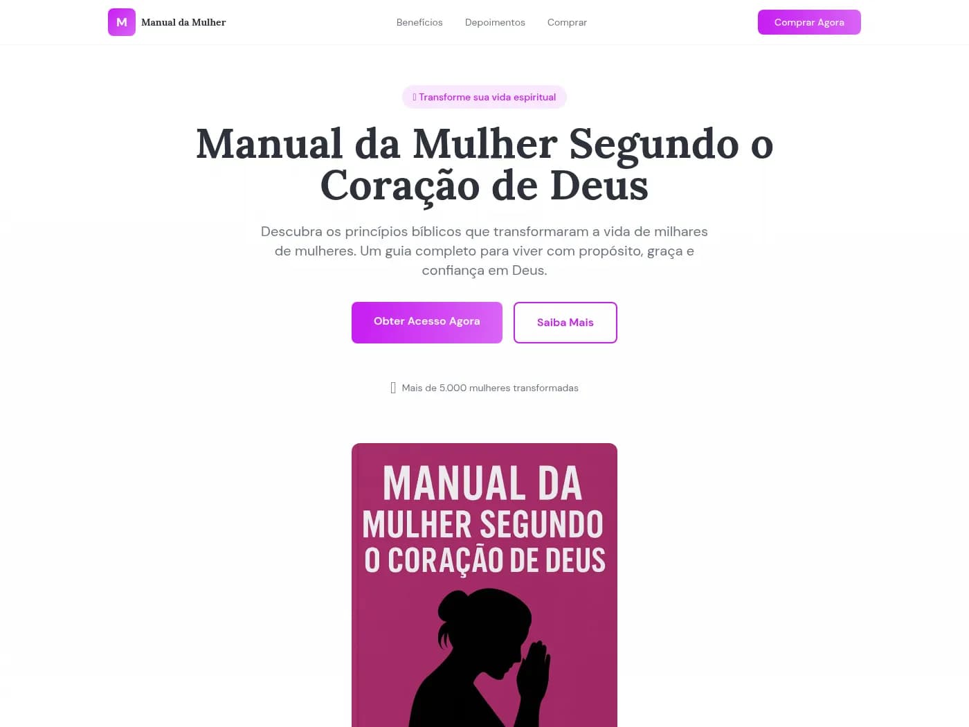 Manual da Mulher Segundo o Coração de Deus - Página de Vendas