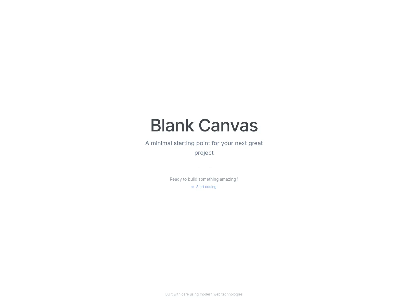 Blank Page Web Starter