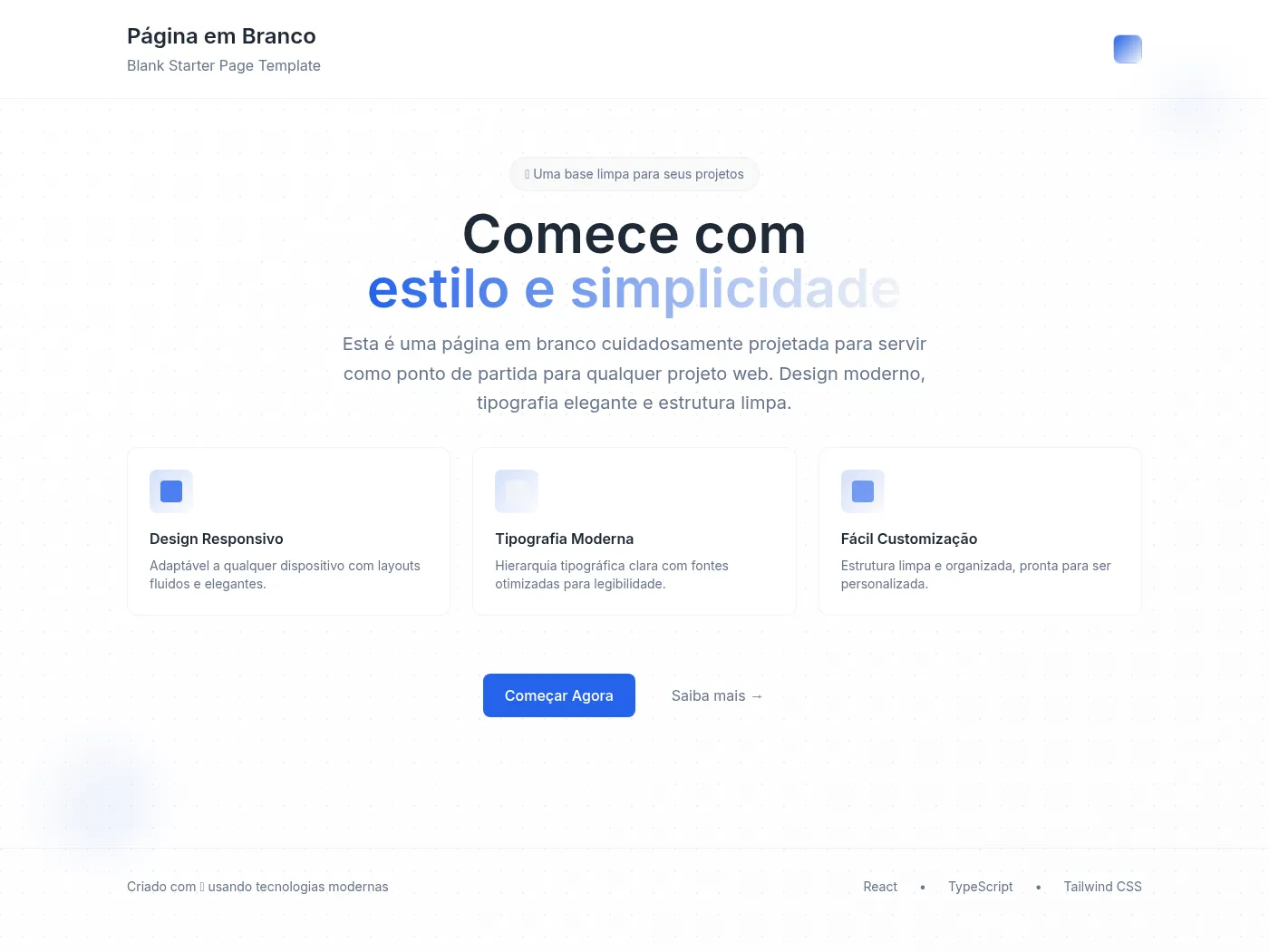 Página em Branco - Blank Starter Page