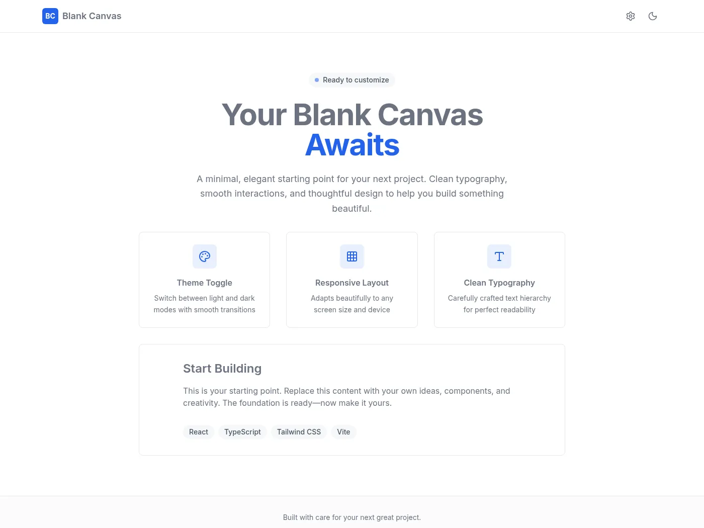 Página em Branco - Personalizable Starter Webpage