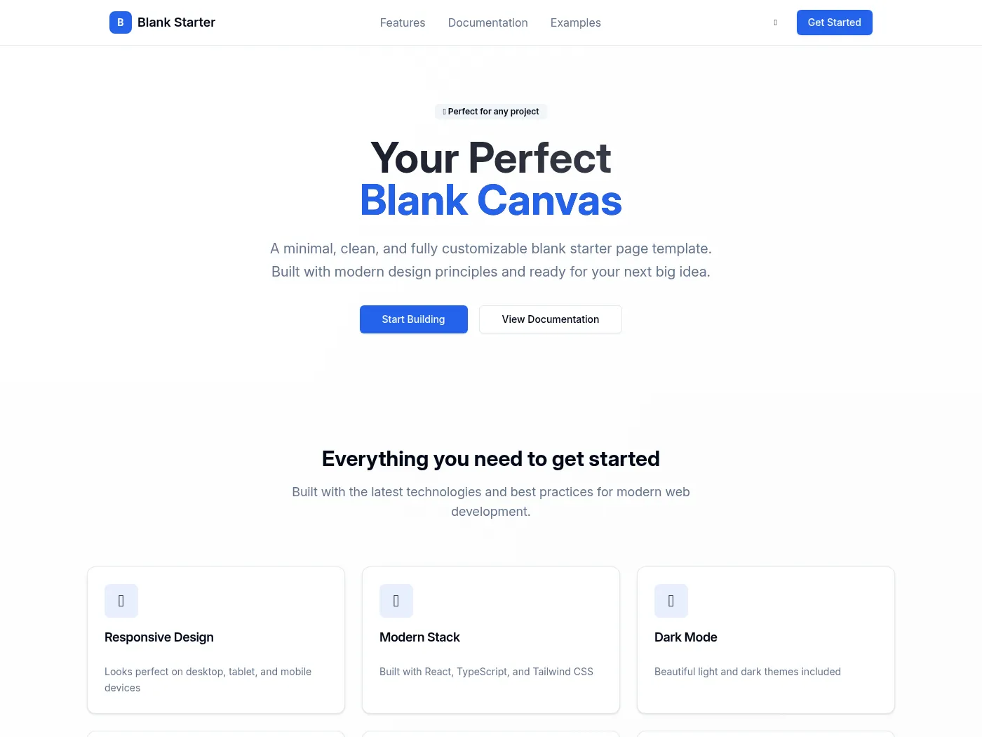 Blank Starter Page