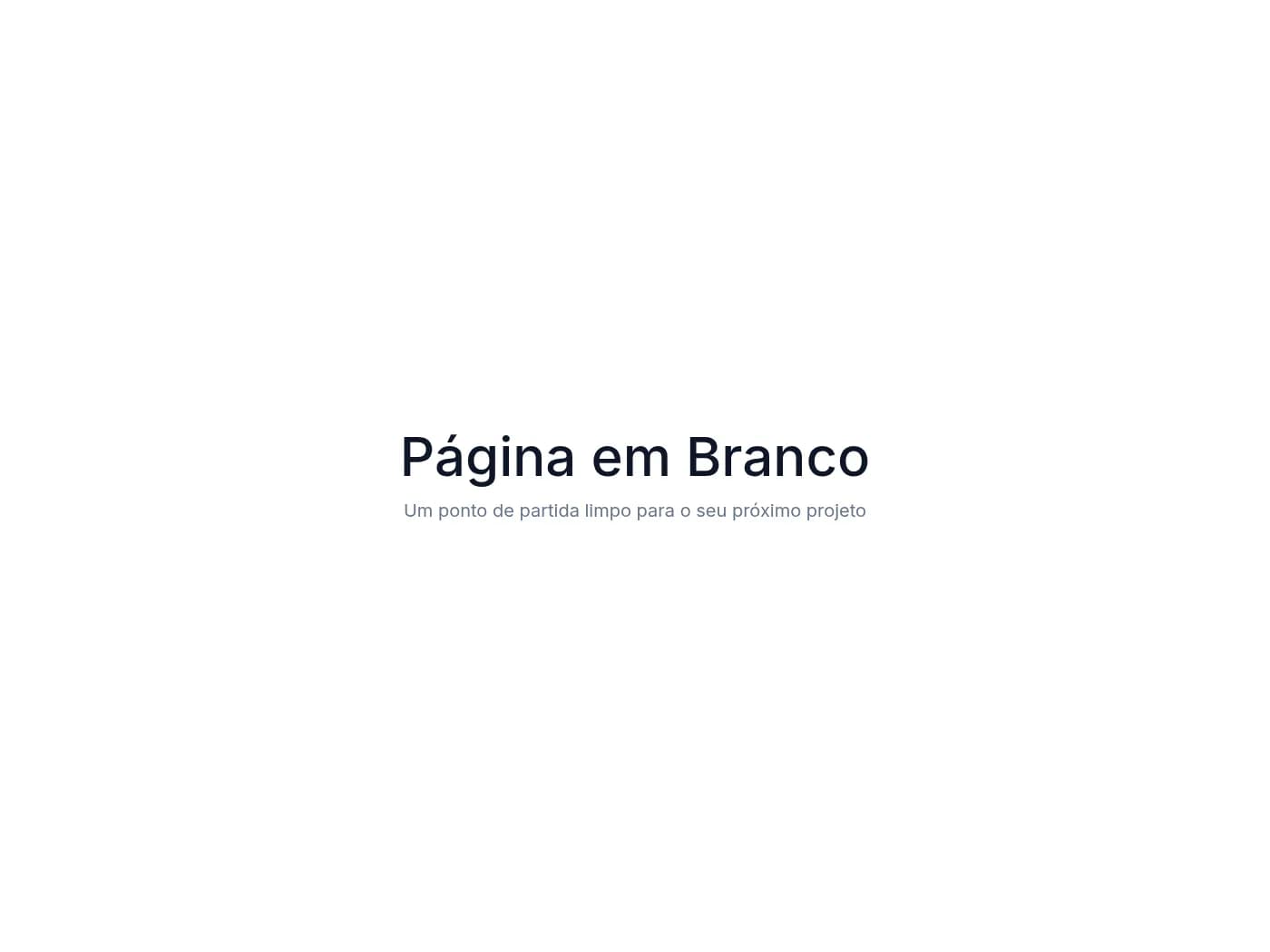 Página em Branco Inicial