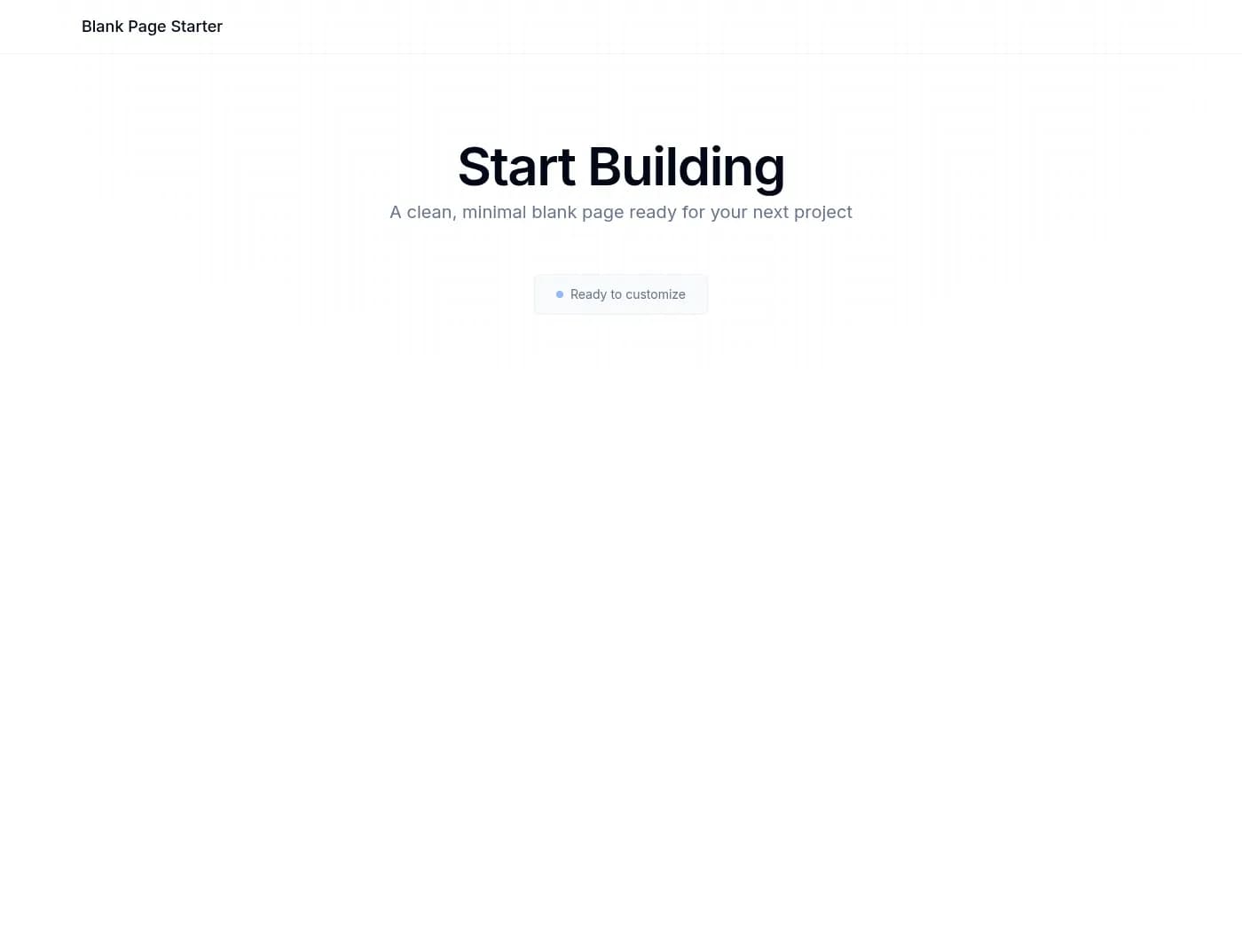 Blank Page Starter