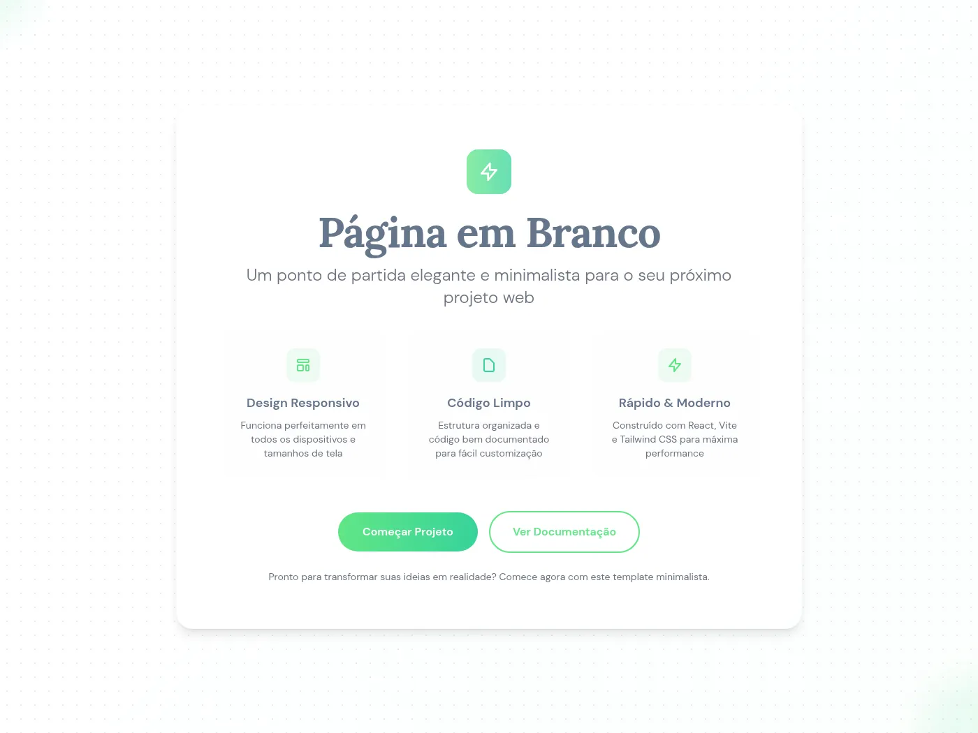 Página em Branco Web Starter