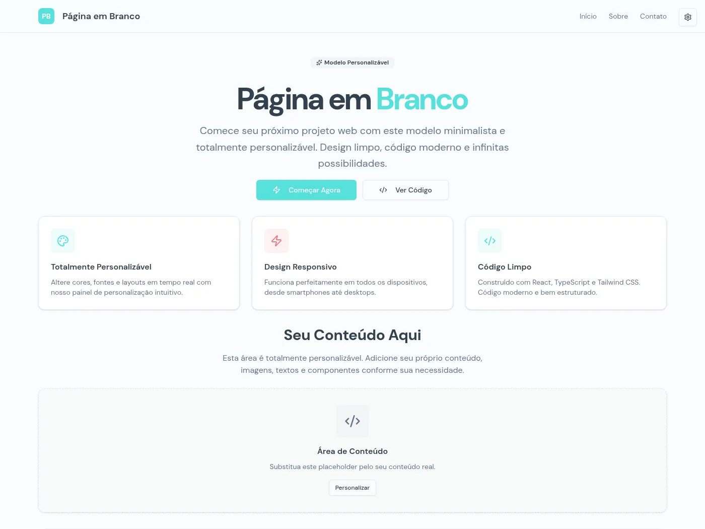 Página em Branco - Customizable Starter Webpage