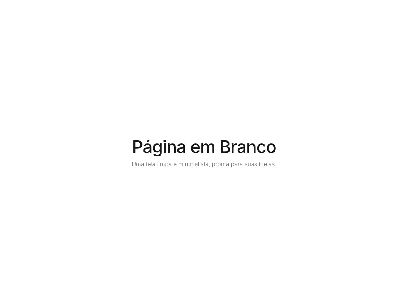 Página Simples em Branco