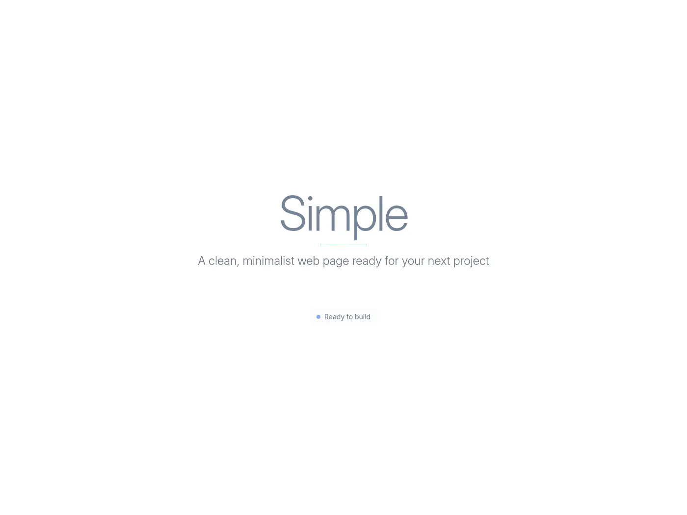 Simple Blank Web Page