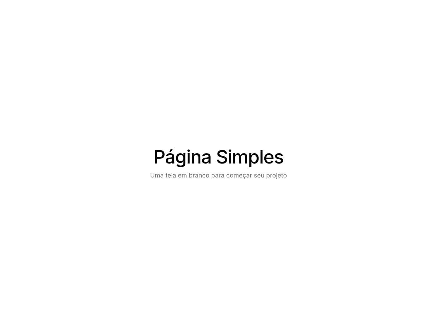 Página Simples em Branco