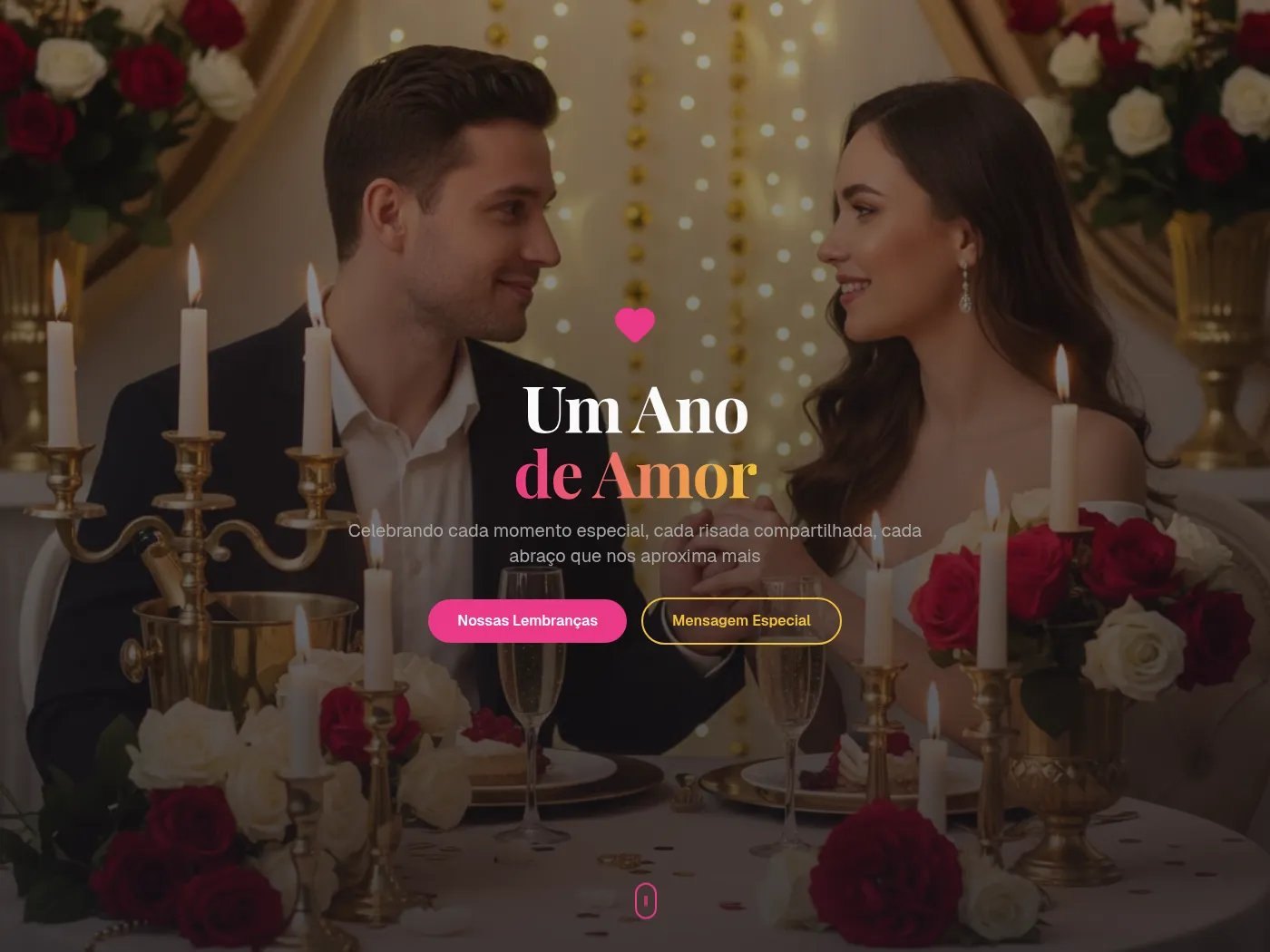 Página Especial de Aniversário de 1 Ano de Namoro