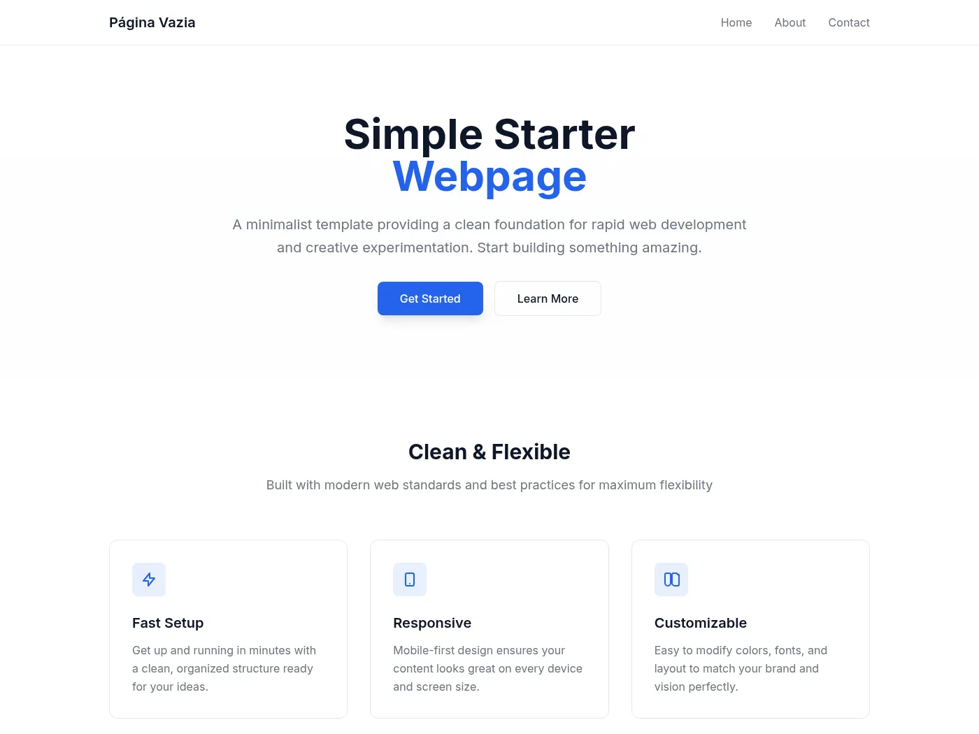 Página Vazia – Simple Starter Webpage