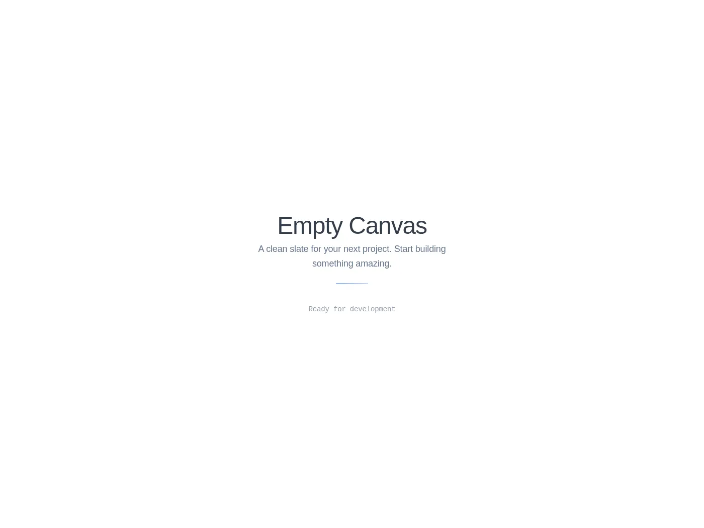 Empty Starter Page
