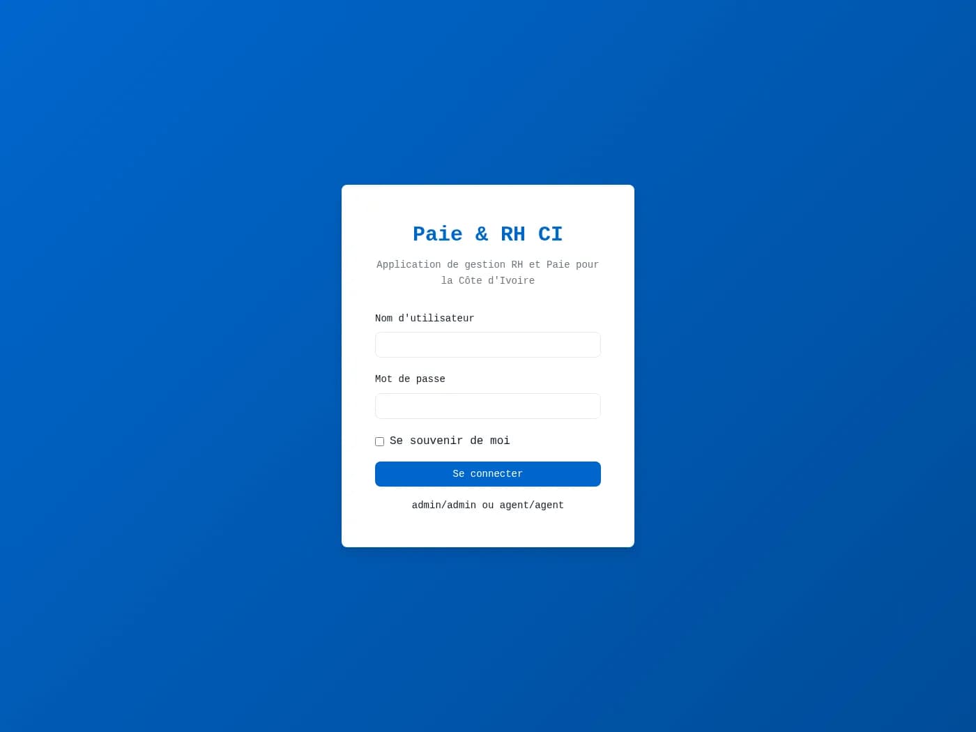 Paie & RH CI – Application RH/Paie 100% Offline, Fichier HTML Autonome, Vanilla JS