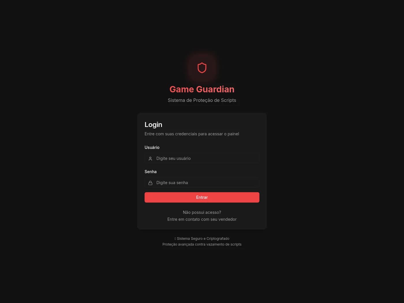 Painel Profissional para Proteção de Scripts Game Guardian