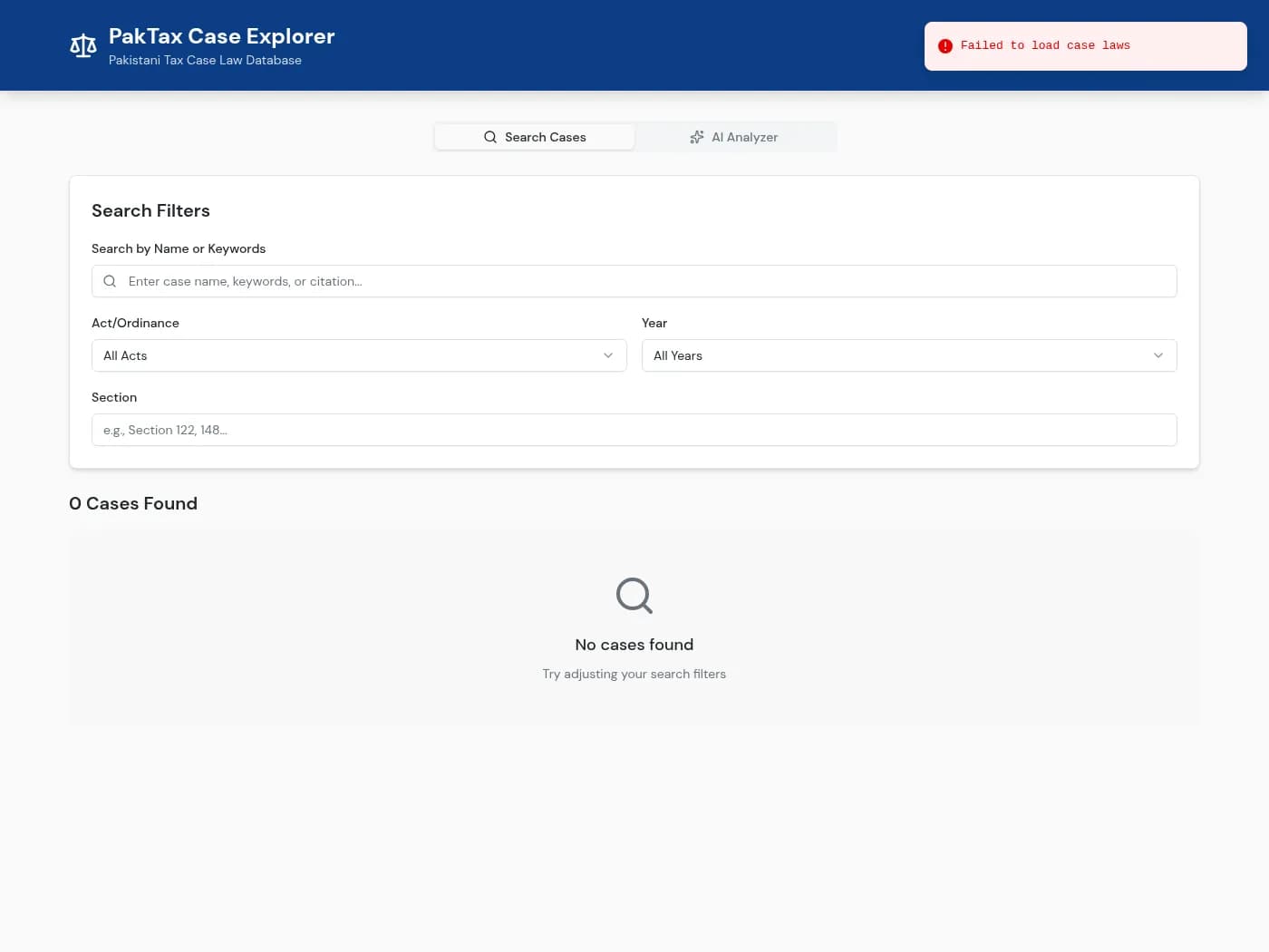 PakTax Case Explorer