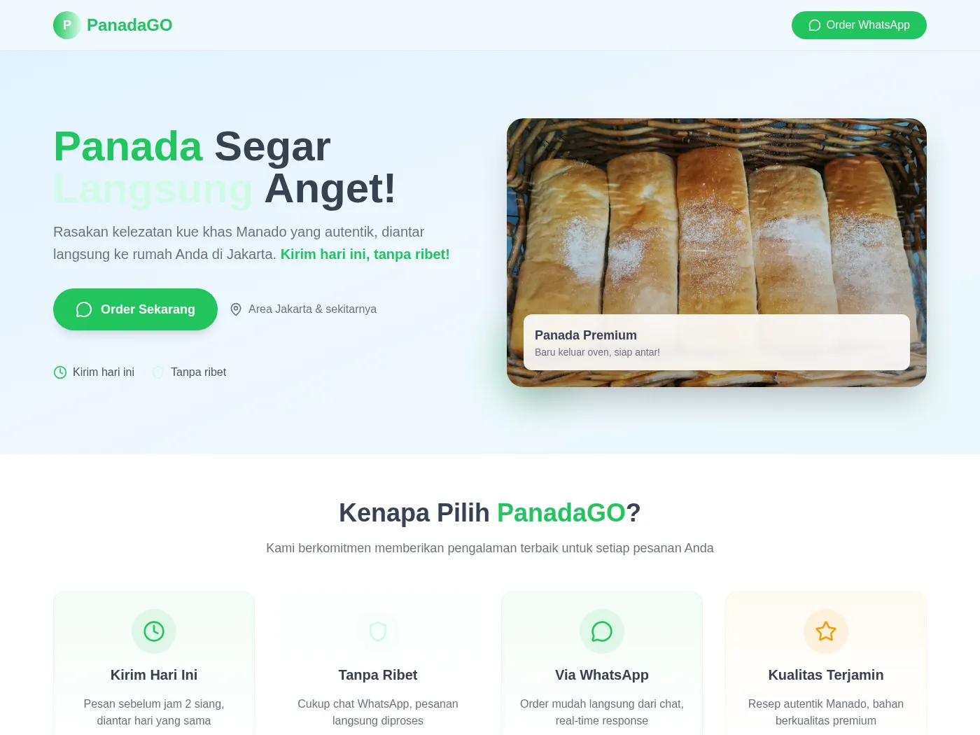 PanadaGO Modern Tropic Landing Page