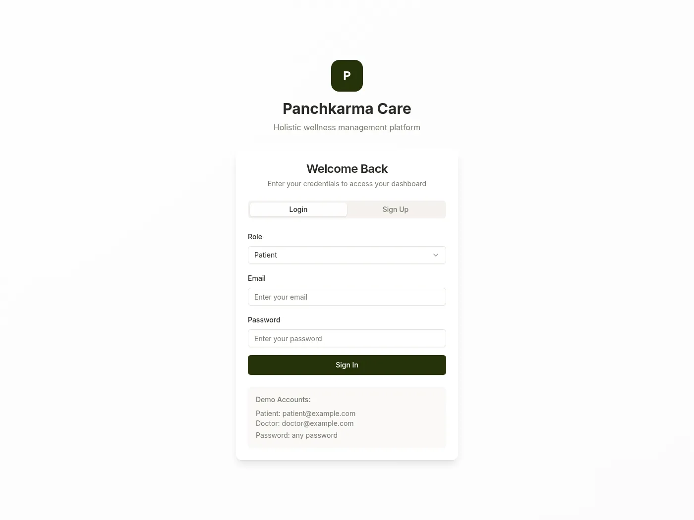 Ayurvedic Panchkarma Patient & Therapy Management System