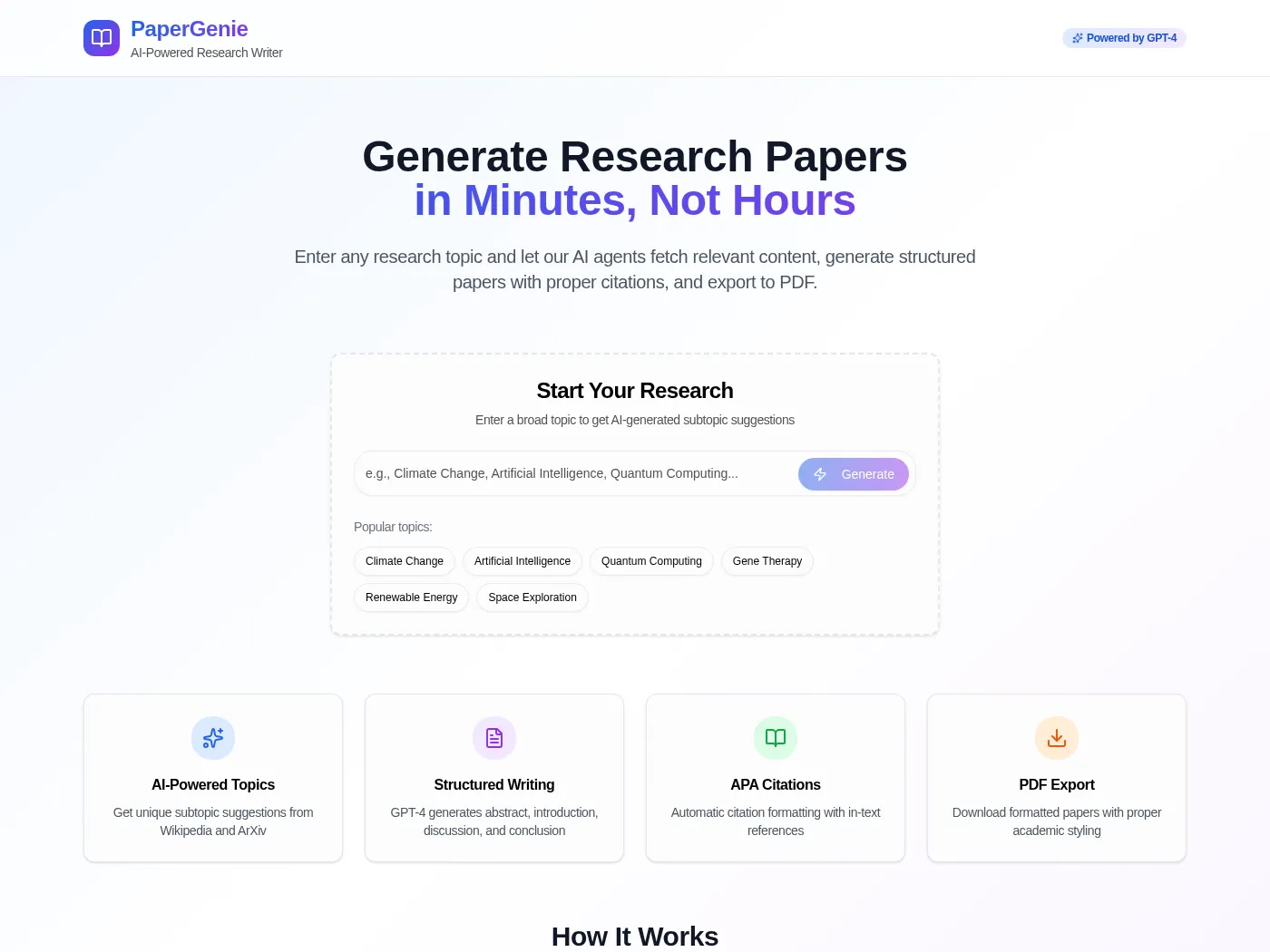 PaperGenie: AI-Powered Research Paper Generator