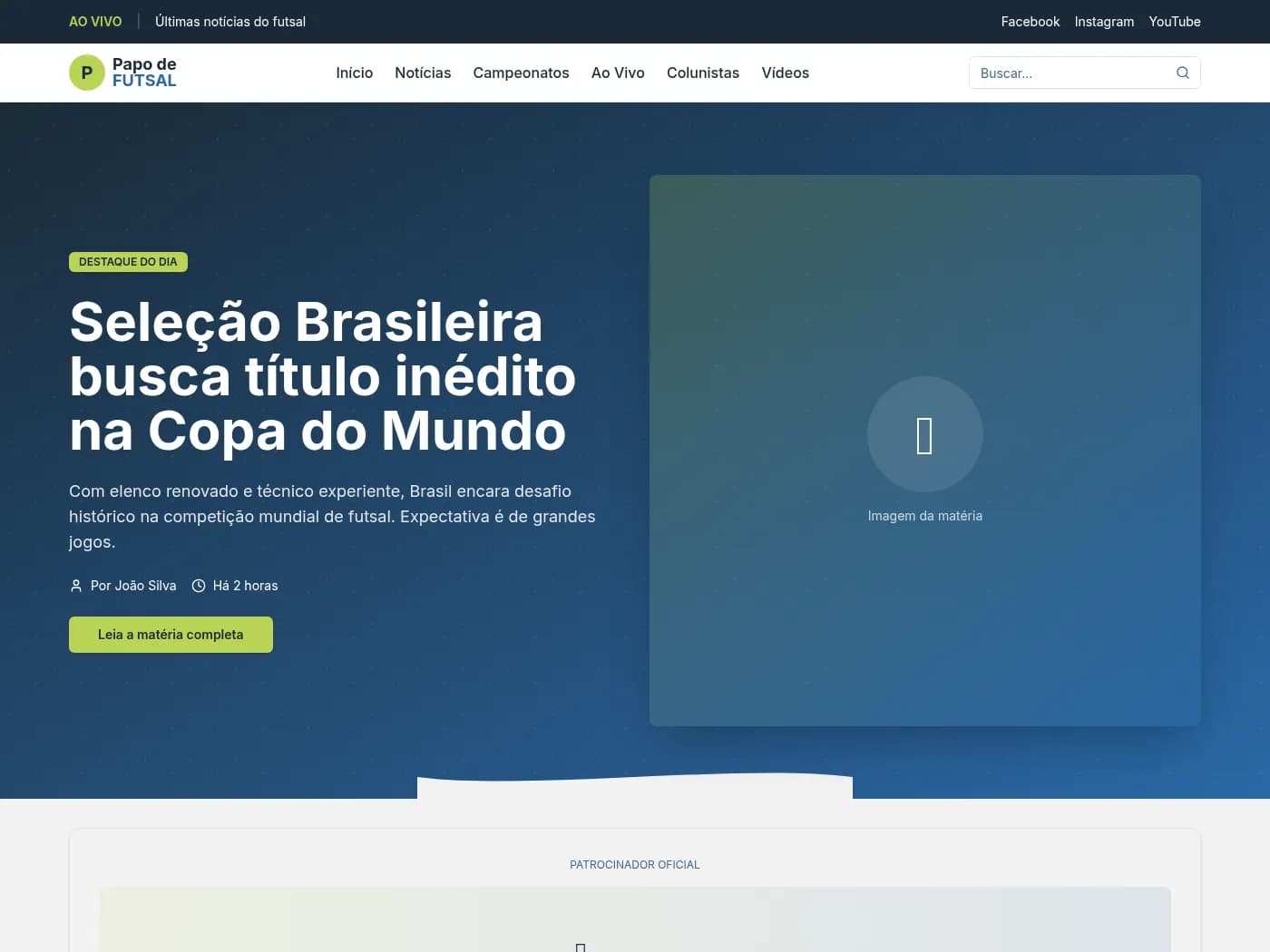 Papo de Futsal: The Ultimate Futsal News and Content Hub