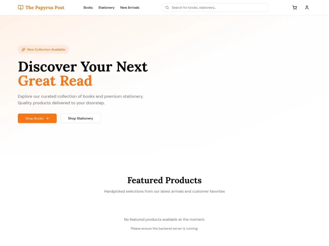 The Papyrus Post – Modern MERN Stack E-commerce for Books & Stationery