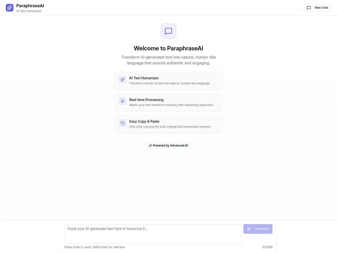 ParaphraseAI Chatbot