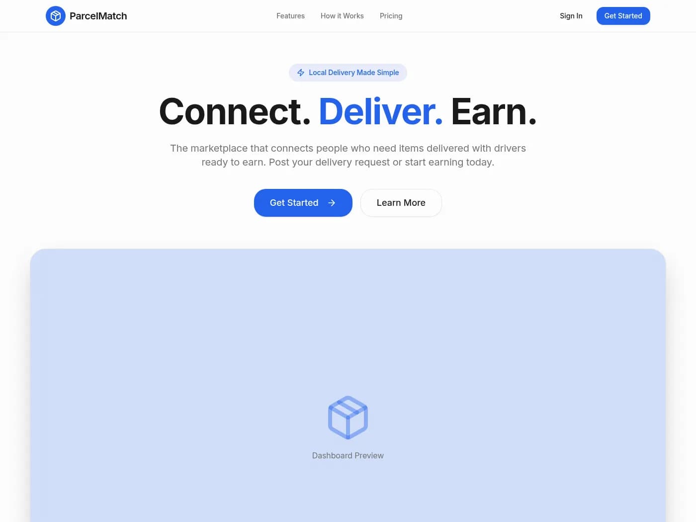 ParcelMatch: Apple-Style Local Delivery & Shipping Platform