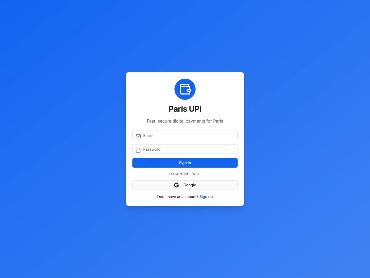 Paris UPI Payment Web App