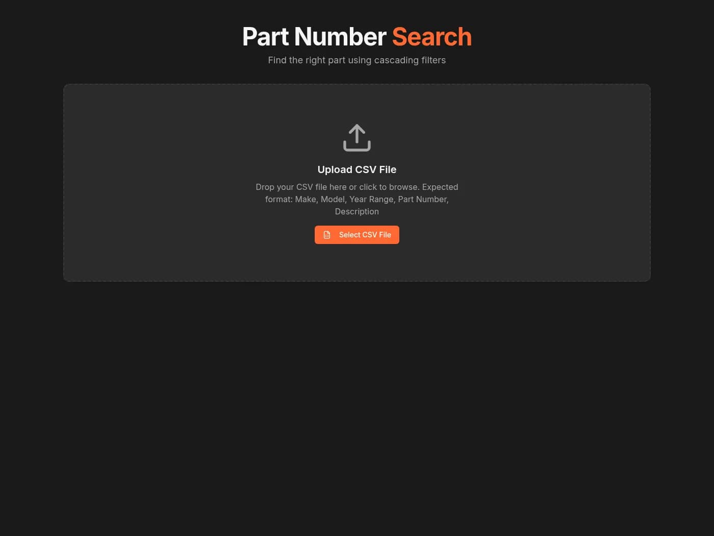 Part Number Cascading Search App