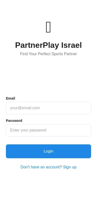 PartnerPlay Israel: Cross-Platform Sports Matchmaking App for Israeli Players