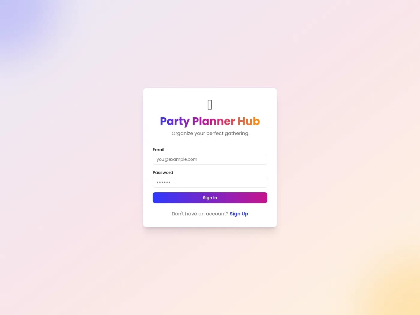 Party Planner Hub