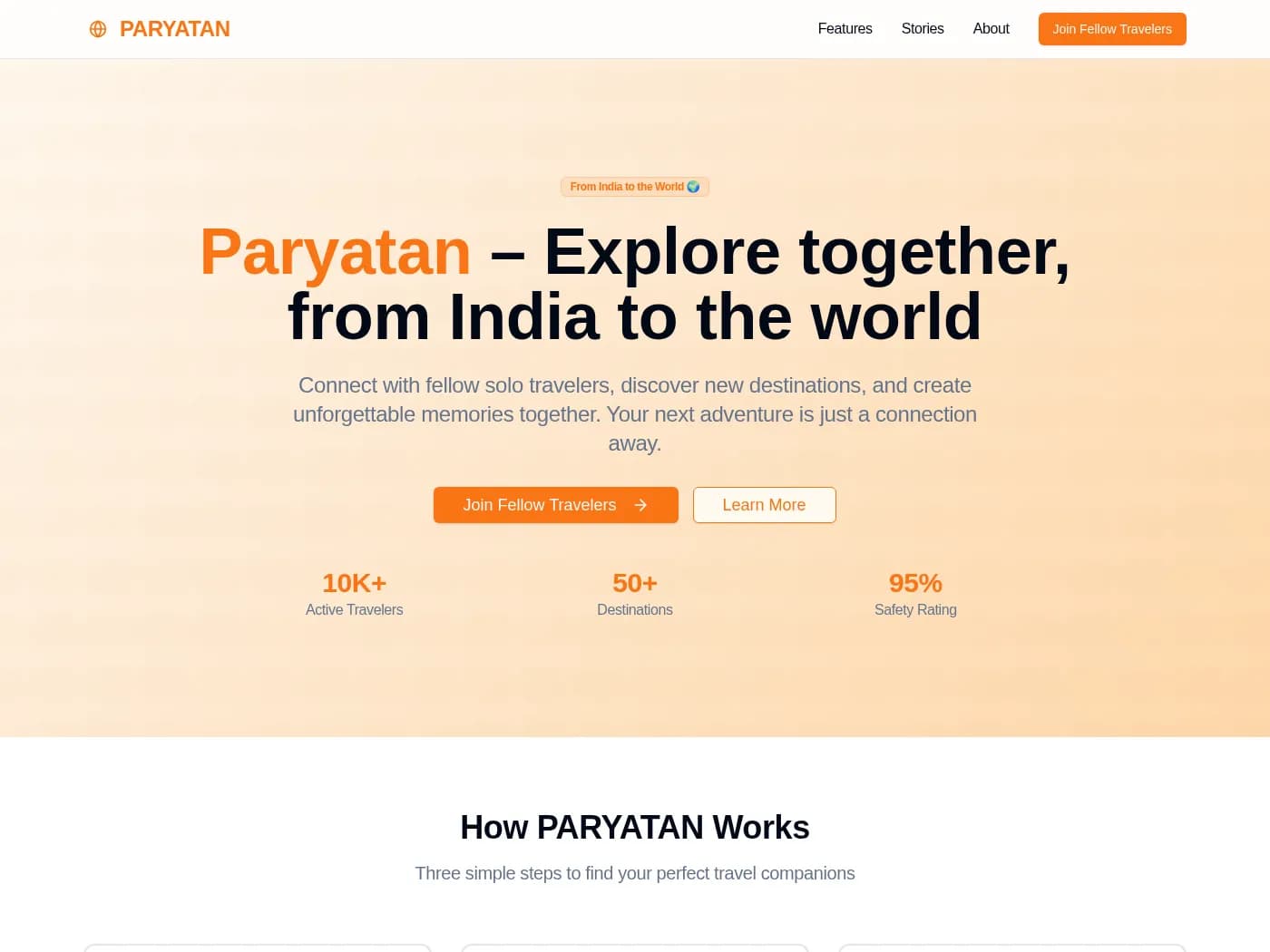 PARYATAN – Travel Matchmaking Platform for Solo Explorers