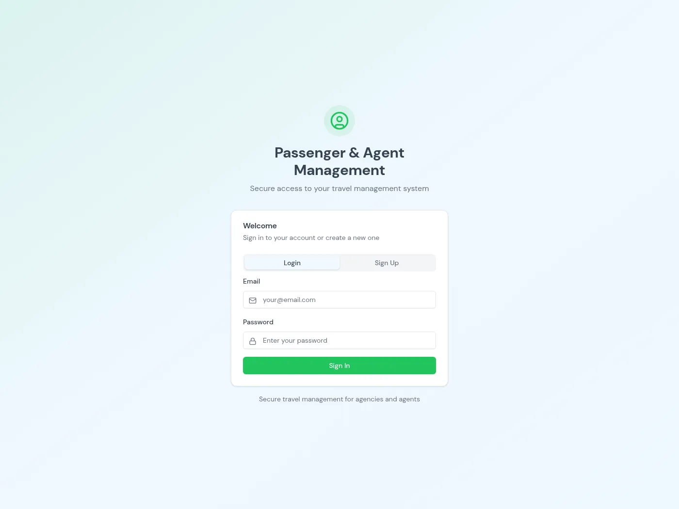 Passenger & Agent Management Web Application